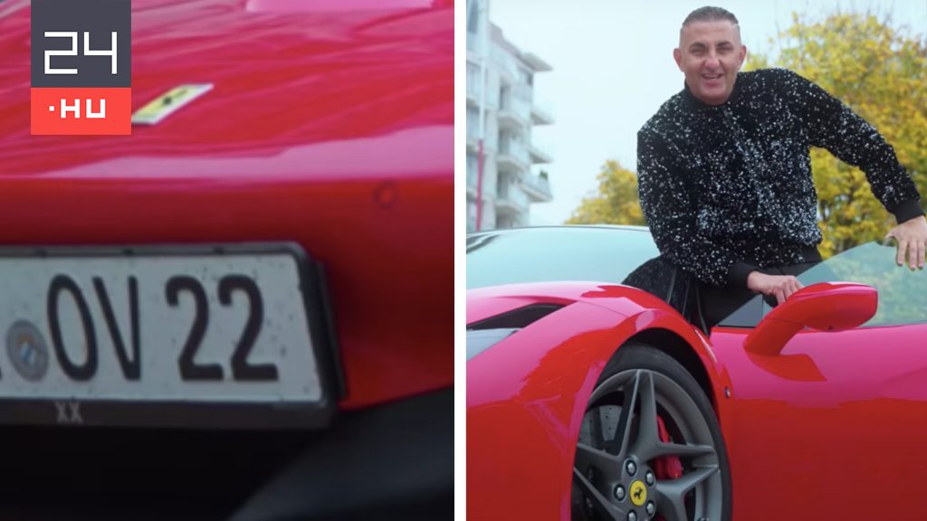 OV22 – olvasható le a Ferrari rendszámáról, ami előtt Gáspár Győző ...