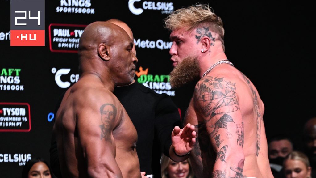Mike Tyson felpofozta Jake Pault a mérlegelésen | 24.hu
